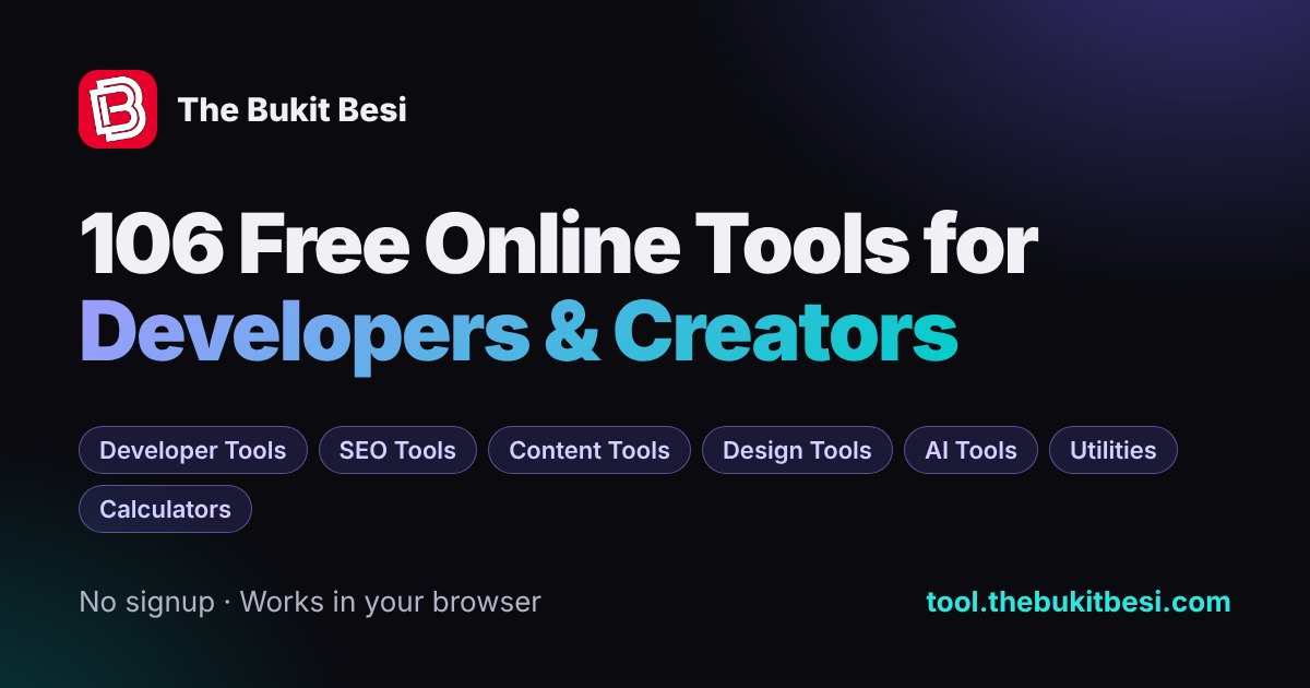 Free Online Tools, AI & Calculators | The Bukit Besi